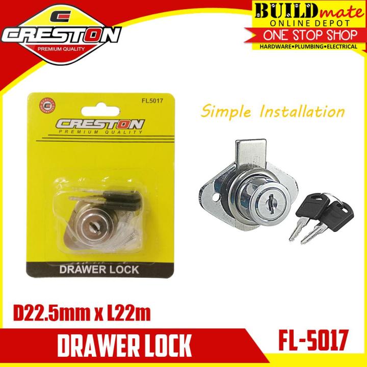 BUILDMATE Creston Drawer Lock Chrome Plated FL-5017 | Lazada PH