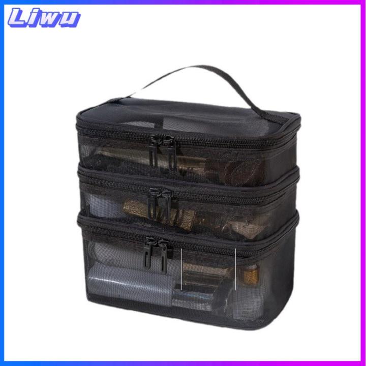 LIWU จุได้มาก กระเป๋าเครื่องสำอางเดินทาง ตาข่ายโปร่งใส การจัดเก็บข้อมูล ...