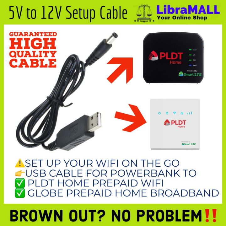 HIGH QUALITY 5V to 12V SET UP CABLE for PLDT/GLOBE HOME WIFI | Lazada PH