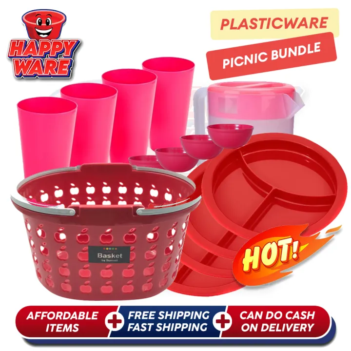 Happyware Pitcher ,Basket,Bowl,Baso and Divider Plastic Plate / Bundle ...
