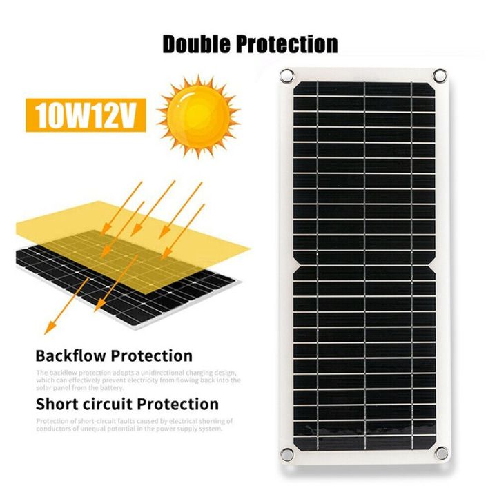 ☂ Portable Solar Panel 12V 10W Battery Charger High Conversion Trickle ...