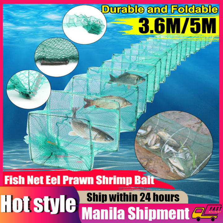 24 hours delivery】Foldable Nylon Fishing Net Crab Crayfish Lobster ...