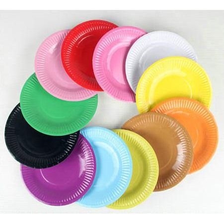 ( Isi 10 Pcs ) Paper Plate - Piring Kertas Motif Polos Warna Putih ...