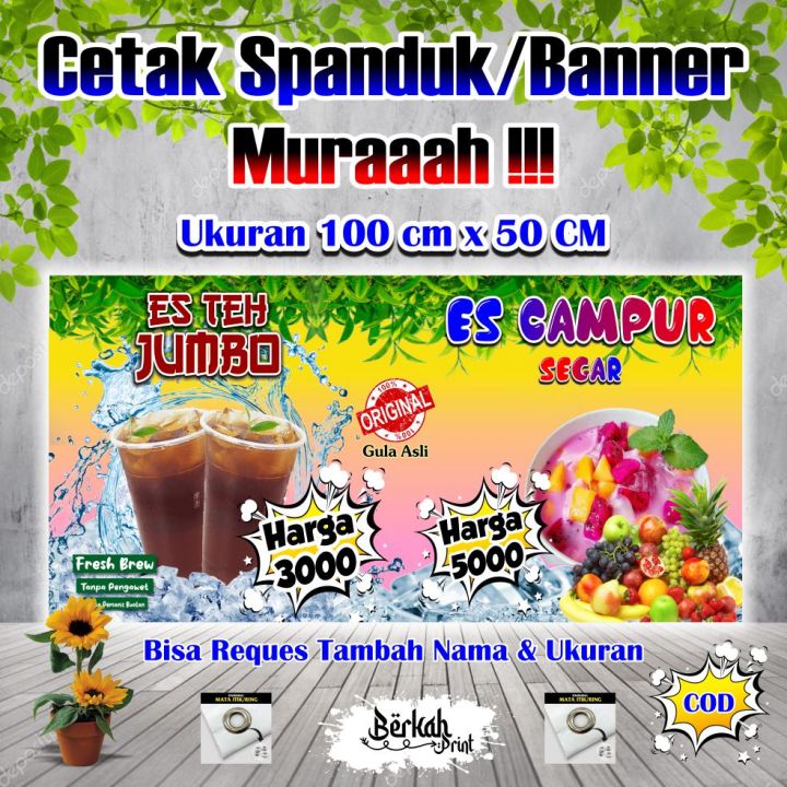 Spanduk Banner Es Teh Jumbo & Es Campur Ukuran 100 cm x x 50 cm ...