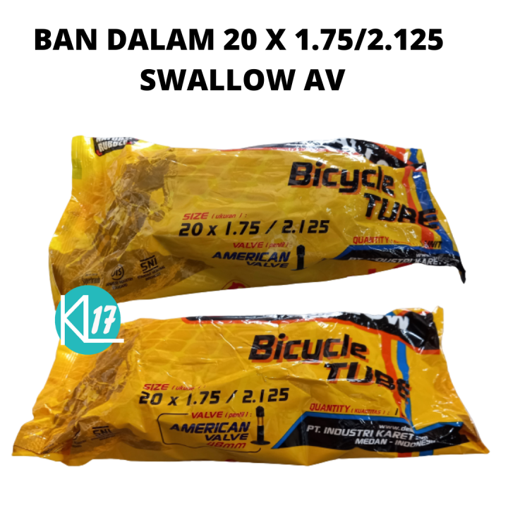 BAN DALAM 20 X 1.75 / 2.125 SWALLOW AV BAN DALAM SEPEDA 20 BAN DALAM SEPEDA UKURAN 20 BMX MINION ...