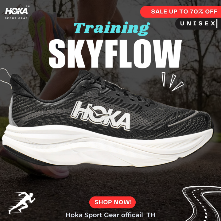 (ลดสูงสุด 70%) Skyflow รองเท้าวิ่งถนน สีดำ-ขาว น้ำหนักเบา พื้นรองรับแรงกระแทกสูง สำหรับผู้ชาย ...