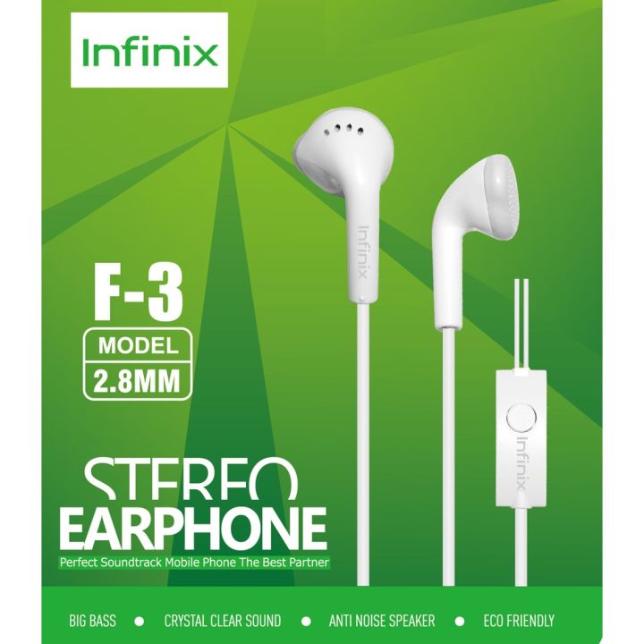 Infinix F3 Original In-Ear Earphone 3.5mm 1.2M cable Length with Mic ...