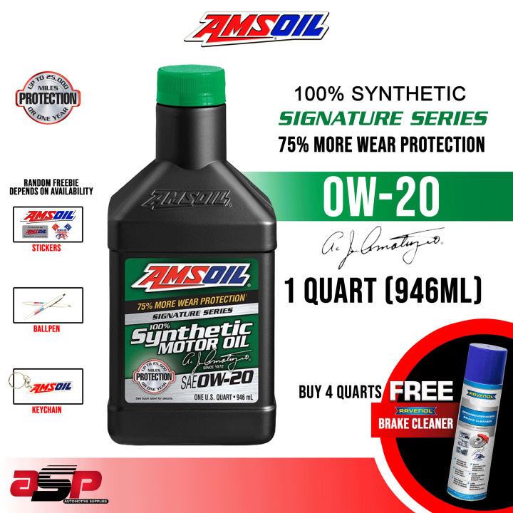 AMSOIL Signature Series 0W-20 100% Synthetic Motor Oil 1 Quart (946ml ...