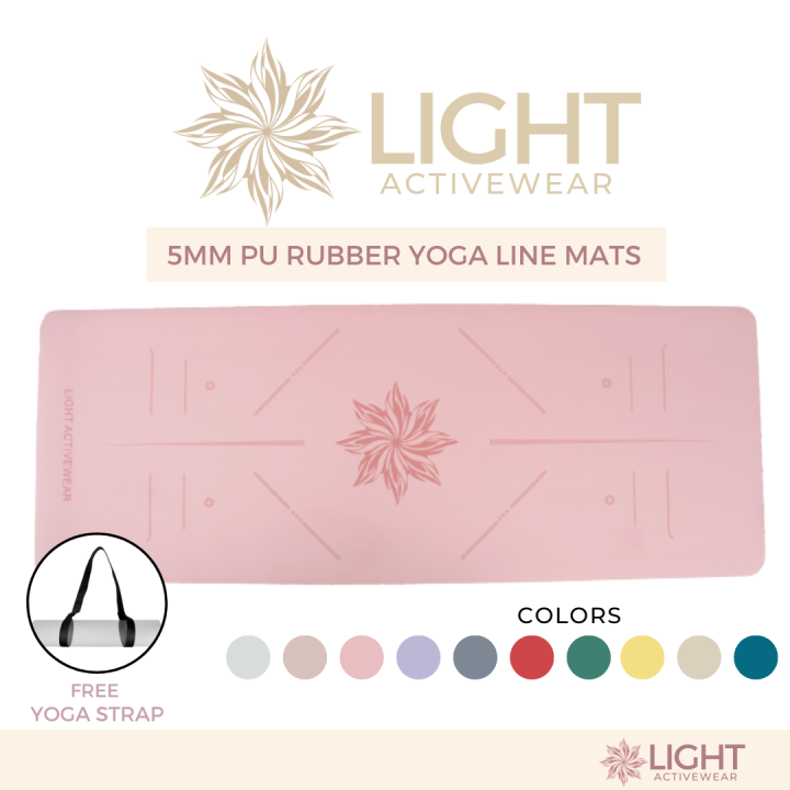 Custom Mat Light Activewear Yoga Line Mat Pu-Rubber with Alignment ...