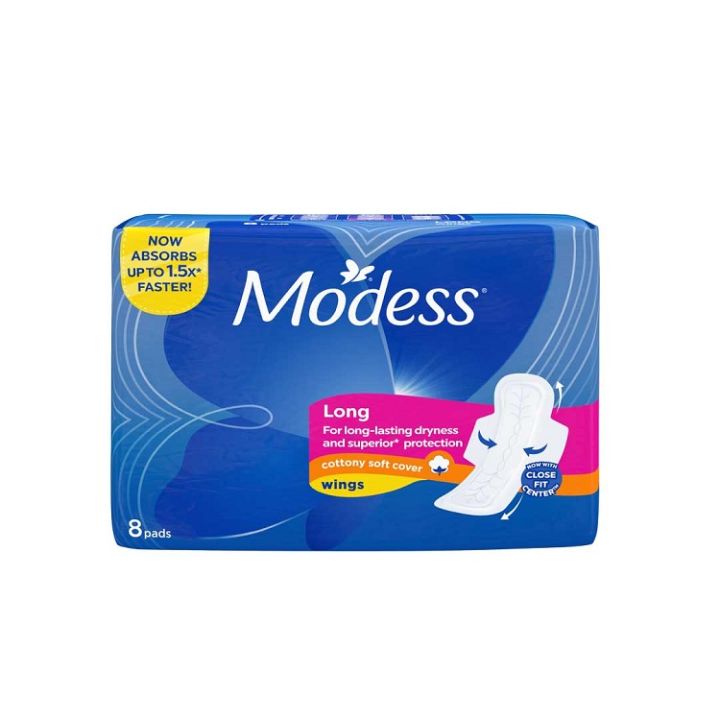 Modess Sanitary Pads Longs Cottony Soft with Wings 8s | Lazada PH
