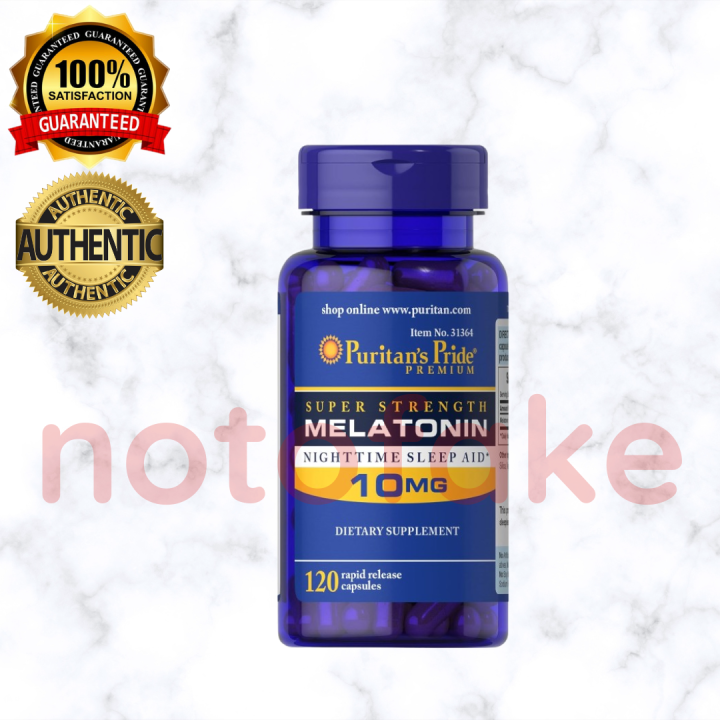 PURITANS PRIDE SUPER STRENGTH 10mg MELATONIN 120 rapid release capsules ...