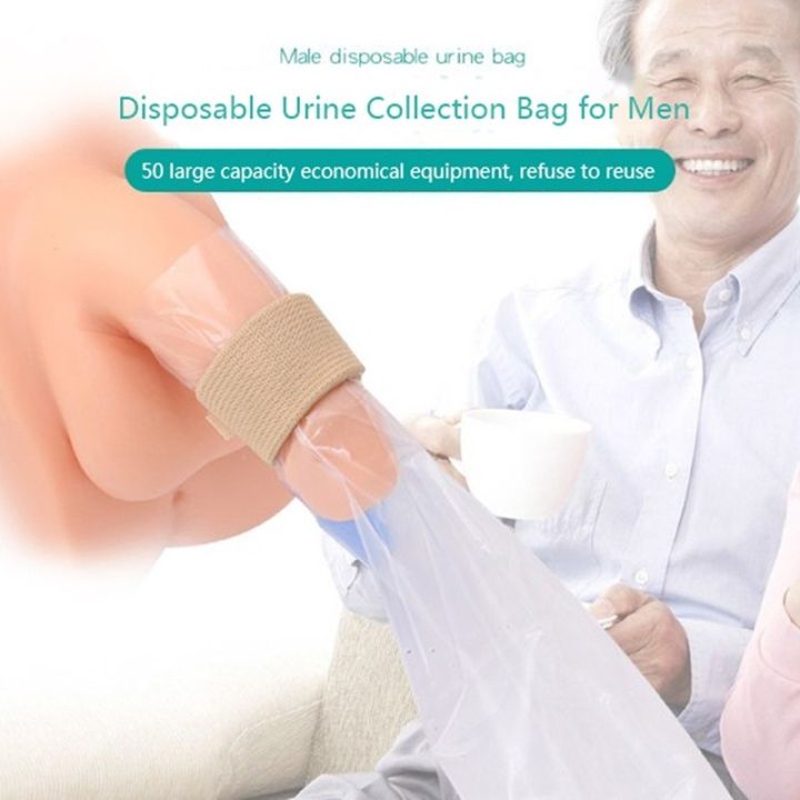 100PCS Men Urine Bag Urinal Pee Holder Wearable Male Urinal System ...