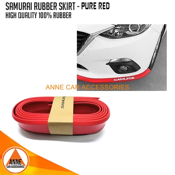 Samurai Pure Black / Red / Blue Color Car Front Bumper Lip Protector ...