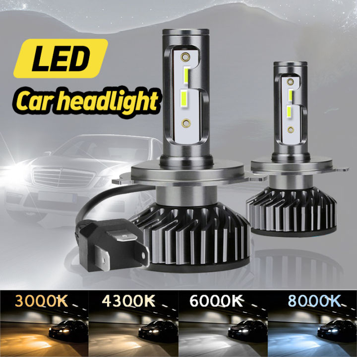 Universal Car LED Headlight Bulb 1 Pair 12000lm H4 H7 H11 H27 9005 Hb3 ...