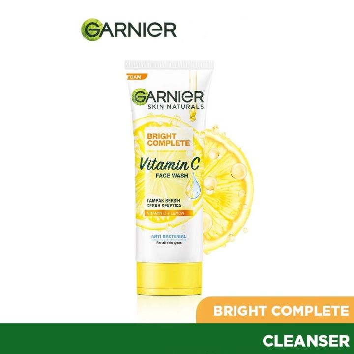 Garnier Bright Complete Vitamin C Brightening Face Wash Skin Care ...