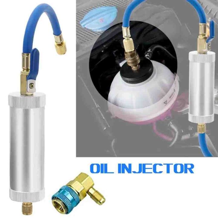 R12 R134AAC Oil Dye Injector 1/4" SAE Connector Automotive Refrigerant ...