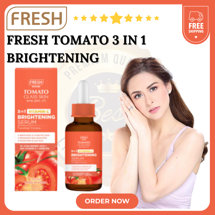 FRESH TOMATO GLASS SKIN 3 IN 1 VITAMIN C BRIGHTENING SERUM 30ML | Lazada PH