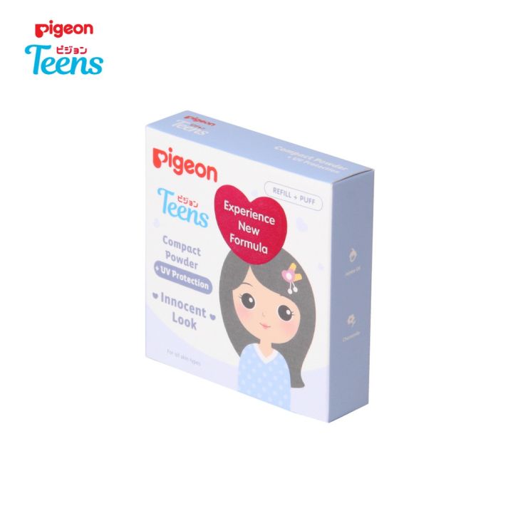 [Refill] PIGEON Teens Compact Powder + UV Protection 14Gr (Kemasan Biru ...