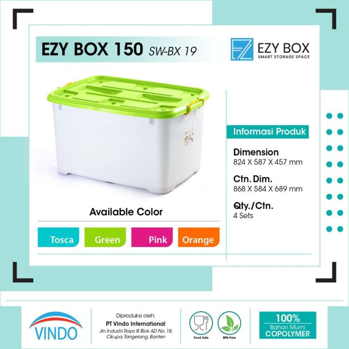 Ezy Box Conner Box Plastik 150 Liter Kotak Penyimpanan | Lazada Indonesia