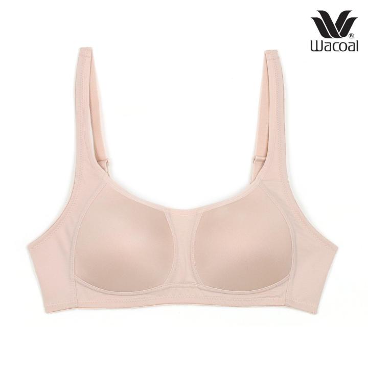 Wacoal Basic Bra ชุดชั้นใน ไม่มีโครง สีเนื้อ (NN) รุ่น WB9M33 (WB9M25 เก่า) เสริมฟองบาง seamless ...