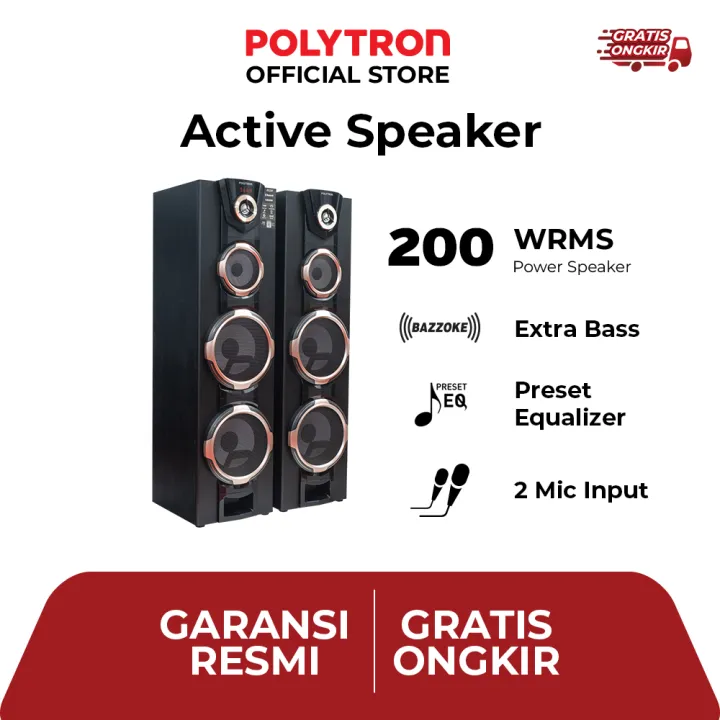POLYTRON Active Speaker PAS 8FF28/R Aktif 8 Inch Bluetooth Karaoke ...