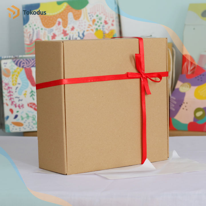 Kardus Box Die Cut 25x25x10 cm Box Hampers/Makanan/Kado (Bisa Custom ...