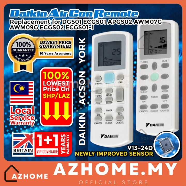 Daikin Replacement Air Cond York Air Conditioner Remote control DGS01 ...