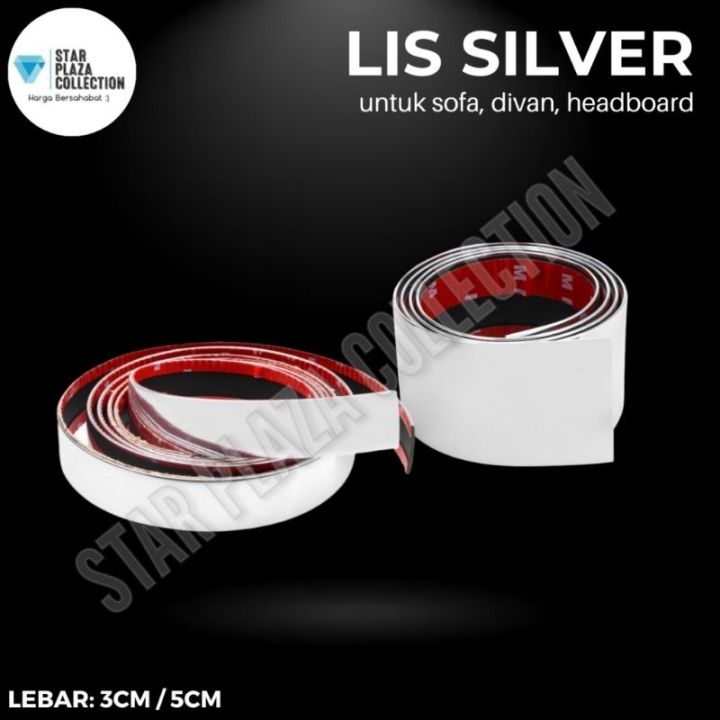 Lis List Plat Silver Sofa / Lis Plat Strip Mirror Silver Sofa / Divan ...