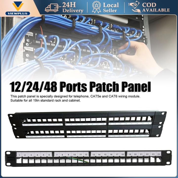 12/24/48 Port Blank Keystone Patch Panel 1U Stp/Utp Rack Wall Mount ...
