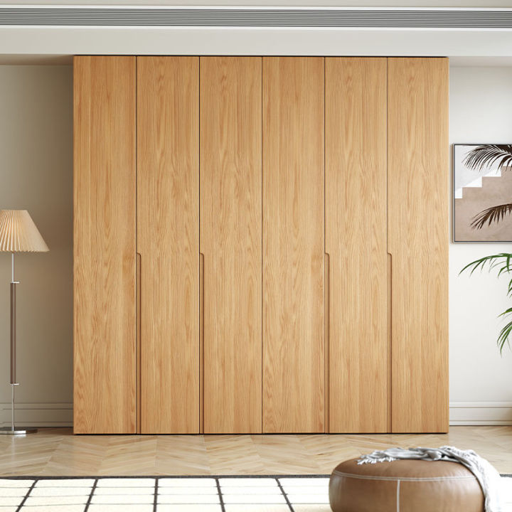MLS MUJI solid wood wardrobe oak wood full solid wood handmade wardrobe ...