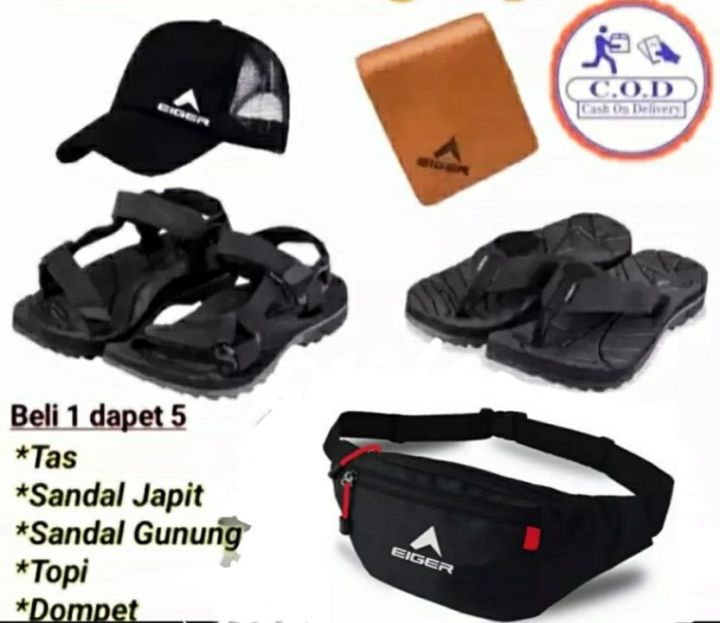 Paket sandal pria Tas Selempang Sandal Jepit dan sandal Gunung Topi ... Paket sandal pria Tas Selempang Sandal Jepit dan sandal Gunung Topi ...