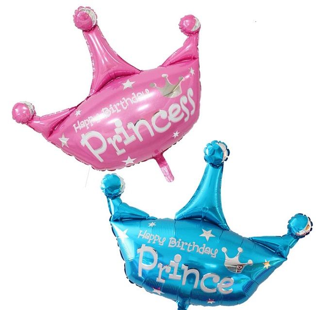 Balon Mahkota Prince dan Princess/ Balon Mahkota Baby Girl dan Baby Boy ...