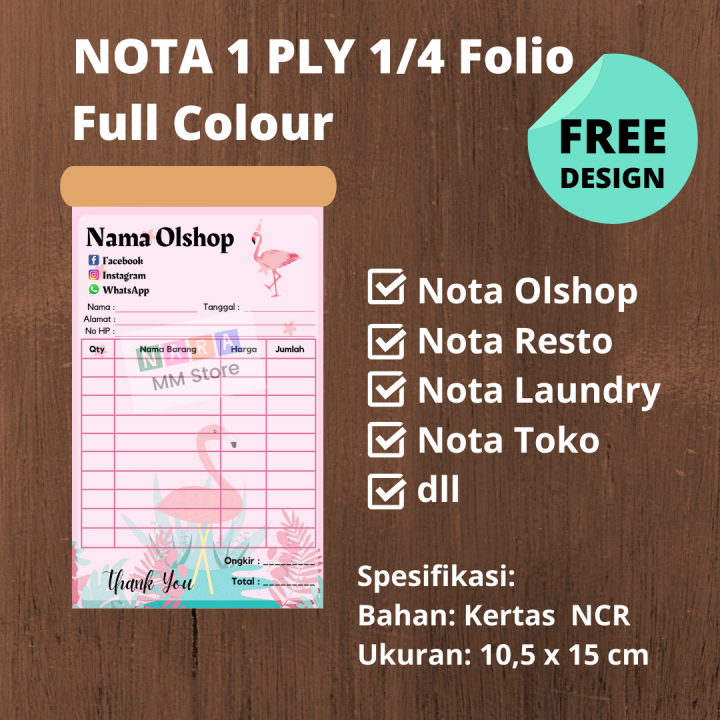 Buku Nota 1 Ply Custom Order (Paket 2 Buku) | Lazada Indonesia