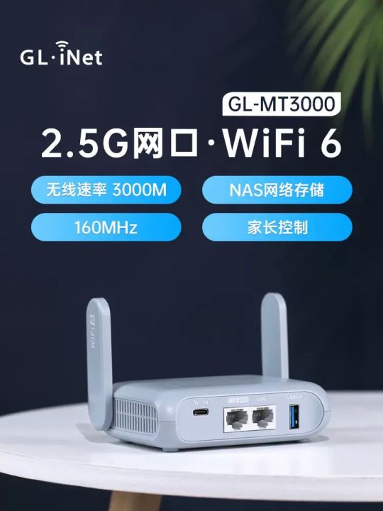 GL.iNet MT3000 Wireless Router Gigabit Home Coverage Mini Small 5G Dual ...