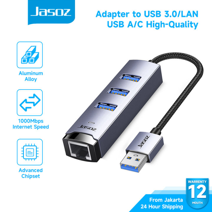 Jasoz USB 3.0 HUB Adapter With LAN Ethernet 4 Port Supply Windows PC ...