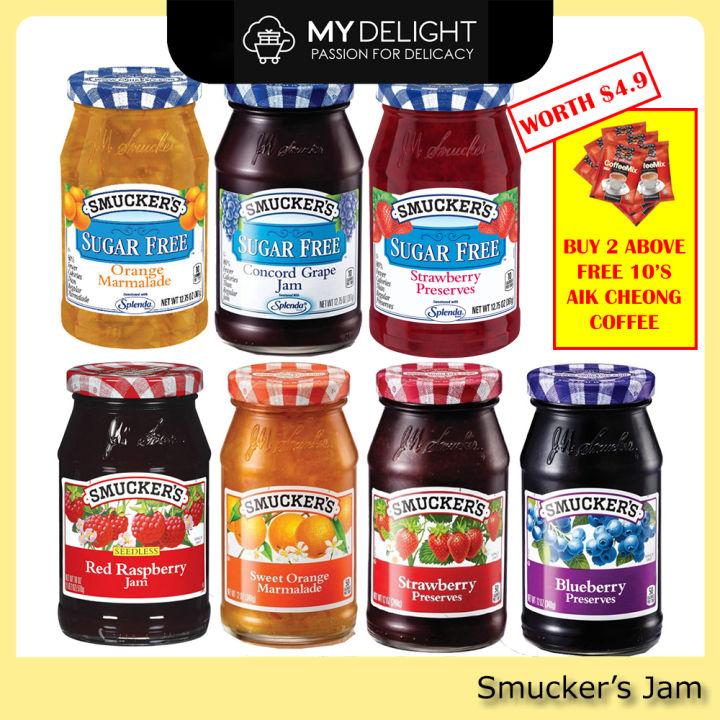 Smuckers Smucker Sugar Free Orange Marmalade Concord Grape Blueberry ...