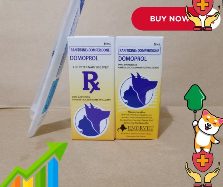 Domoprol Oral Suspension for Cats and Dogs 60ml Ranitidine Domperidone ...