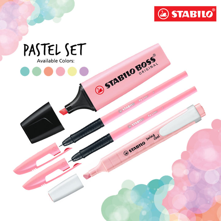 STABILO Pastel Set Highlighter Pen Marker Ballpen (BOSS, Swing Cool ...