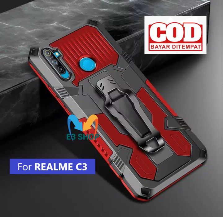CASE HP REALME C3 CASING STANDING BACK KLIP HARD CASE HP ROBOT NEW ...