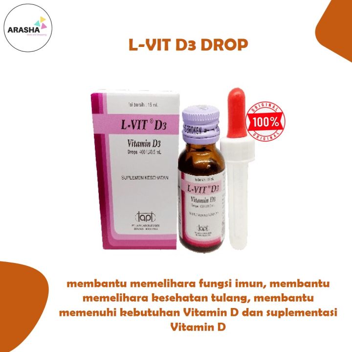 L-VIT L VIT D3 DROPS BAYI BOTOL 15 ML Vitamin D3 Drops untuk bayi ...