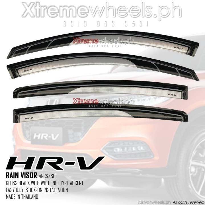 Honda hrv 2014-2022 Two Tone Rain Visor Silver Black Net Type with hrv ...