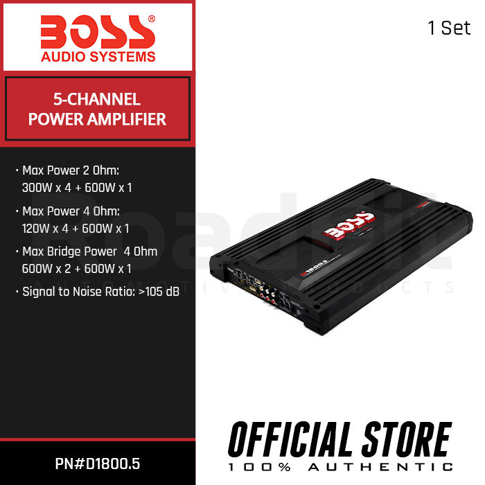 Boss 5-Channel 1800W Mosfet Bridgeable Amplifier With Remote Subwoofer ...