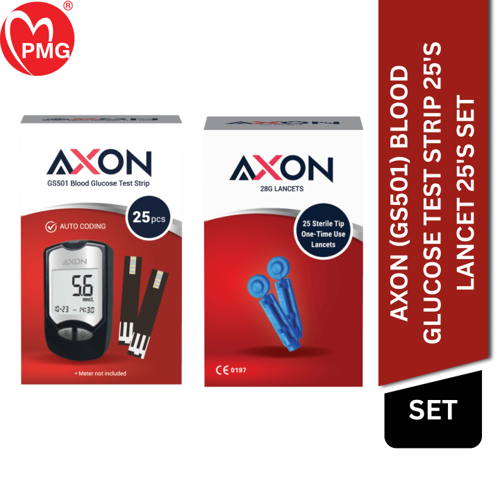 [AXON] Blood Glucose Test strip + Lancet (GS501) - used to monitor ...
