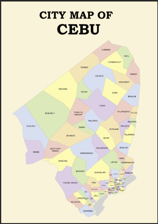 Cebu City Map Waterproof A4 Laminated Chart | Lazada PH