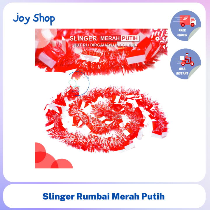 Slinger Rumbai Merah Putih Hiasan Dekorasi HUT RI motif Bendera ...