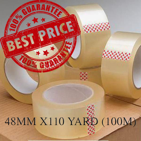 {100 meter } Opp Tape 48mm x 45mic Clear Adhesive Tape | Lazada