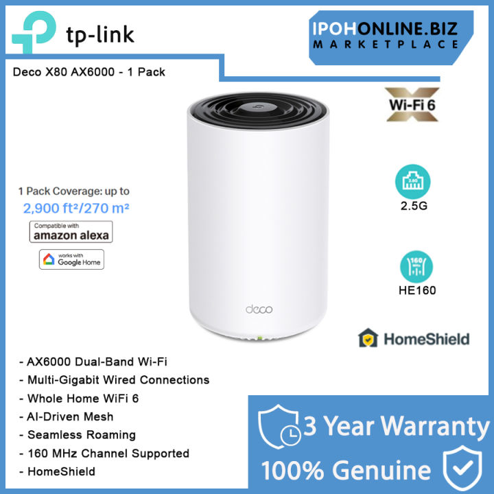 TP-Link Deco X80 AX6000 Whole Home AI-Driven Dual-Band Mesh WiFi 6 ... TP-Link Deco X80 AX6000 Whole Home AI-Driven Dual-Band Mesh WiFi 6 ...