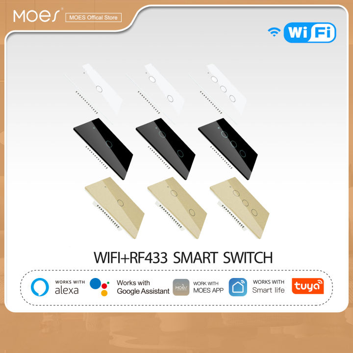 NEW Upgraded WiFi Smart RF433 Touch Switch 2/3 Way Smart Life/Tuya App ...