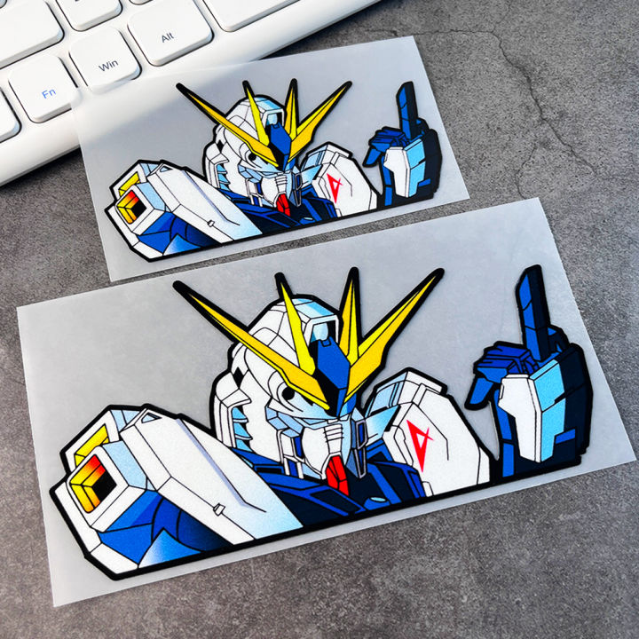 JDM Funny Mecha Warrior Outdoor Car Sticker Reflective Rear Window Fuel ...