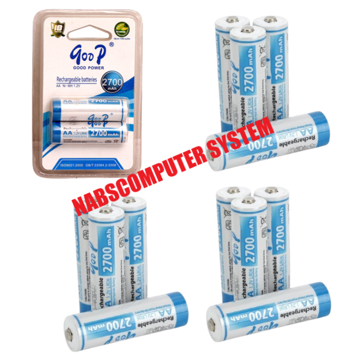 BATTERY GOOP LR06 RECHARGEABLE 2700MAH | Lazada PH